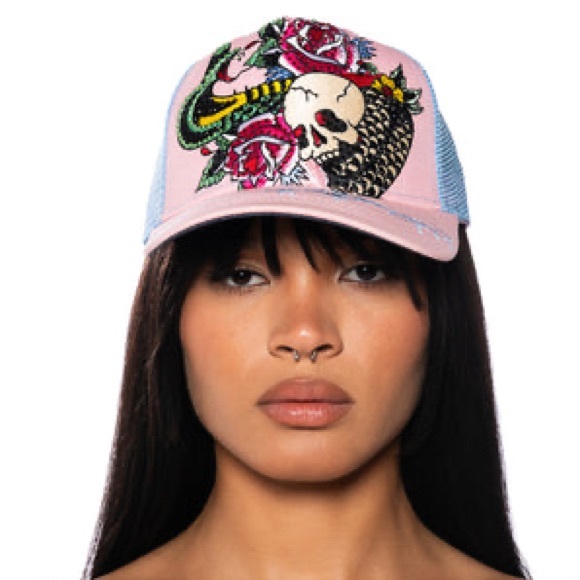 Ed Hardy | Accessories | Ed Hardy Pink Cobra Trucker Hat | Poshmark
